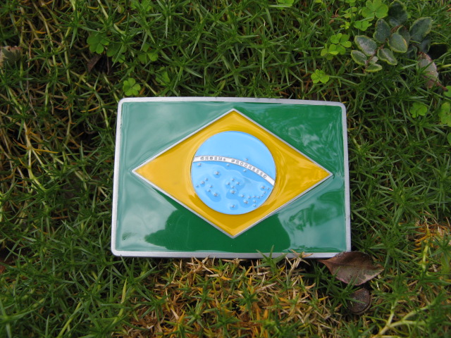 FLAG OF BRAZIL BELT BUCKLE
