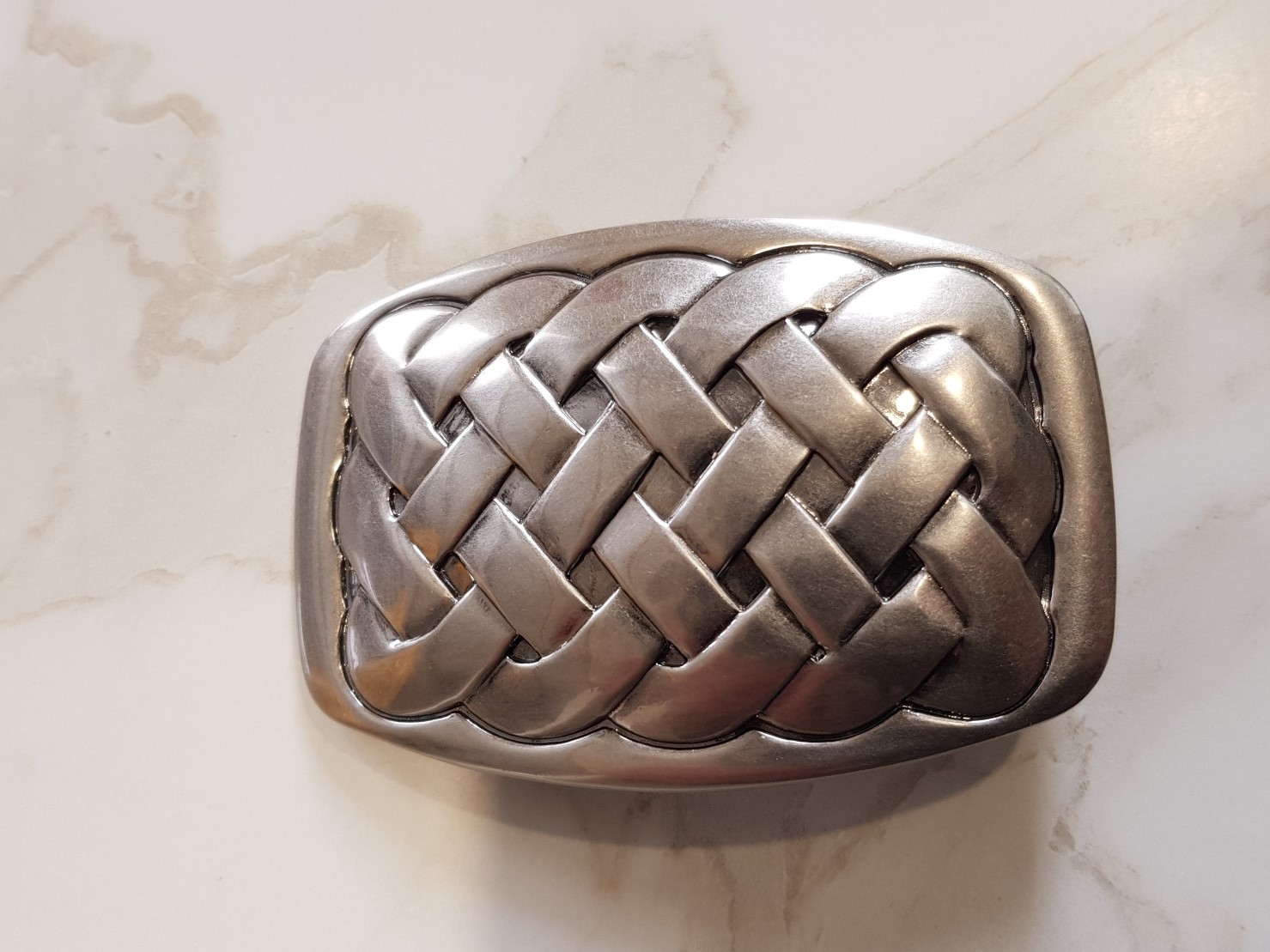 CELTIC KNOT BUCKLE SILVER PLATED BELT BUCKLE - Railway Rock Leather Company